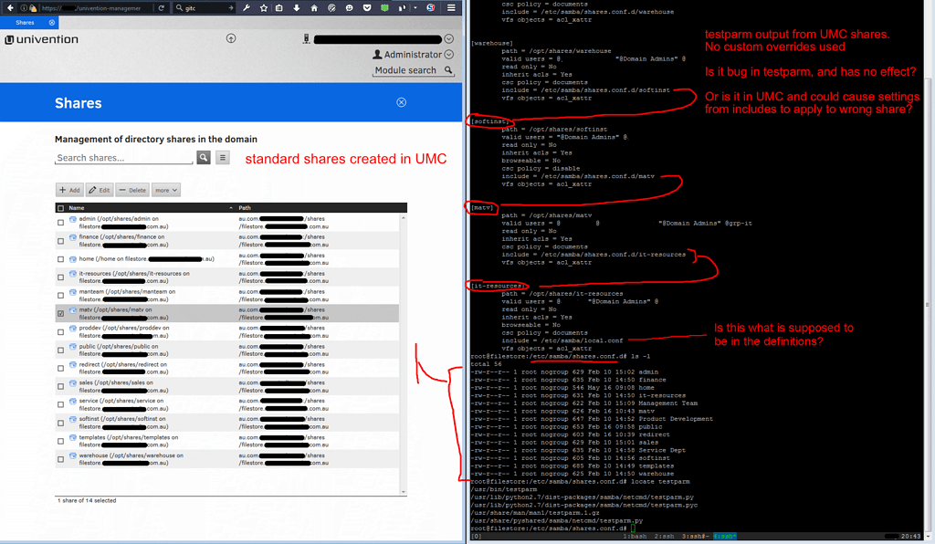 UMC created samba shares - testparm shows includes off-by-1 - UCS ...