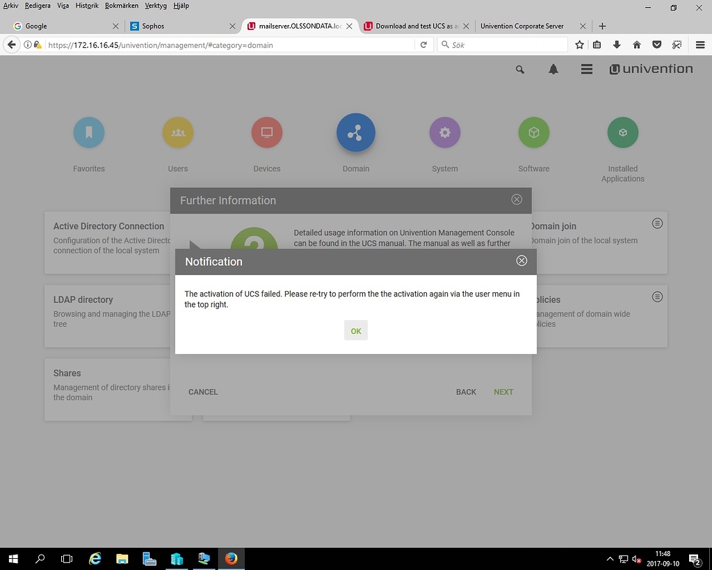 Have An Problem With Ucs Ucs Univention Corporate Server Univention Help