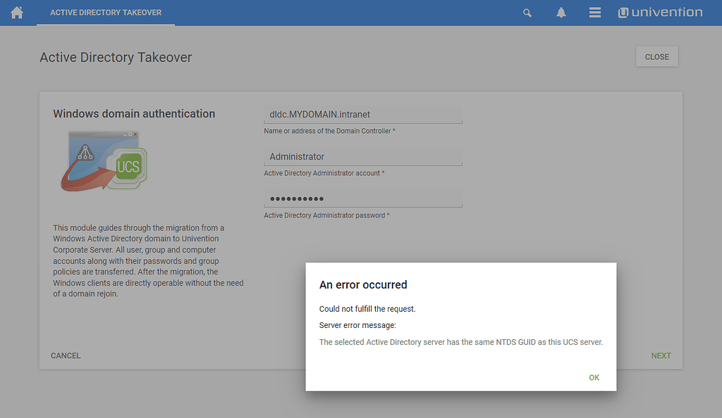 How To Do A Take Over Of Another Ucs Ad Dc Ucs Univention Corporate Server Univention Help