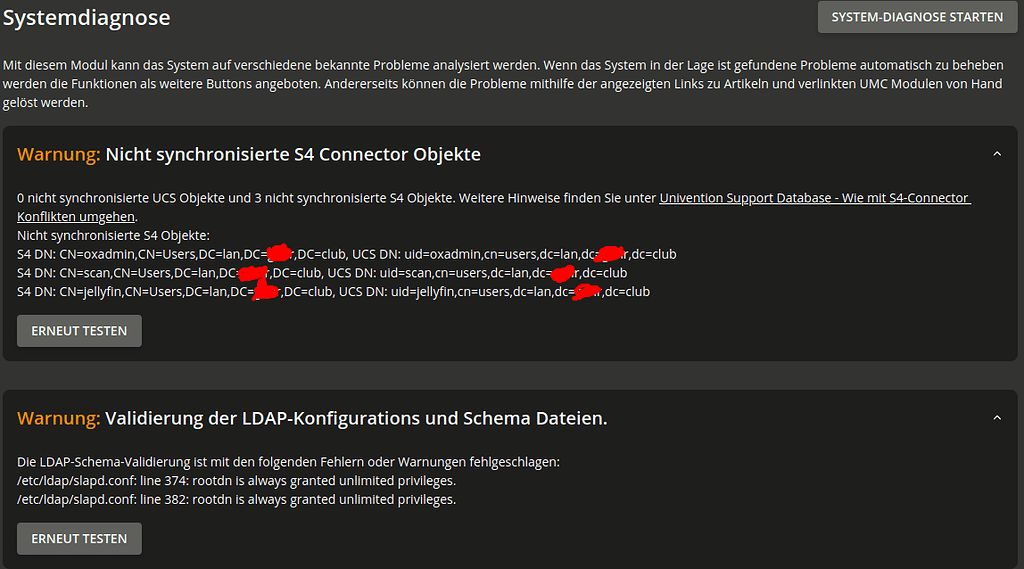 Error In System Diagnostics After Each Ucs Update Ucs Univention Corporate Server